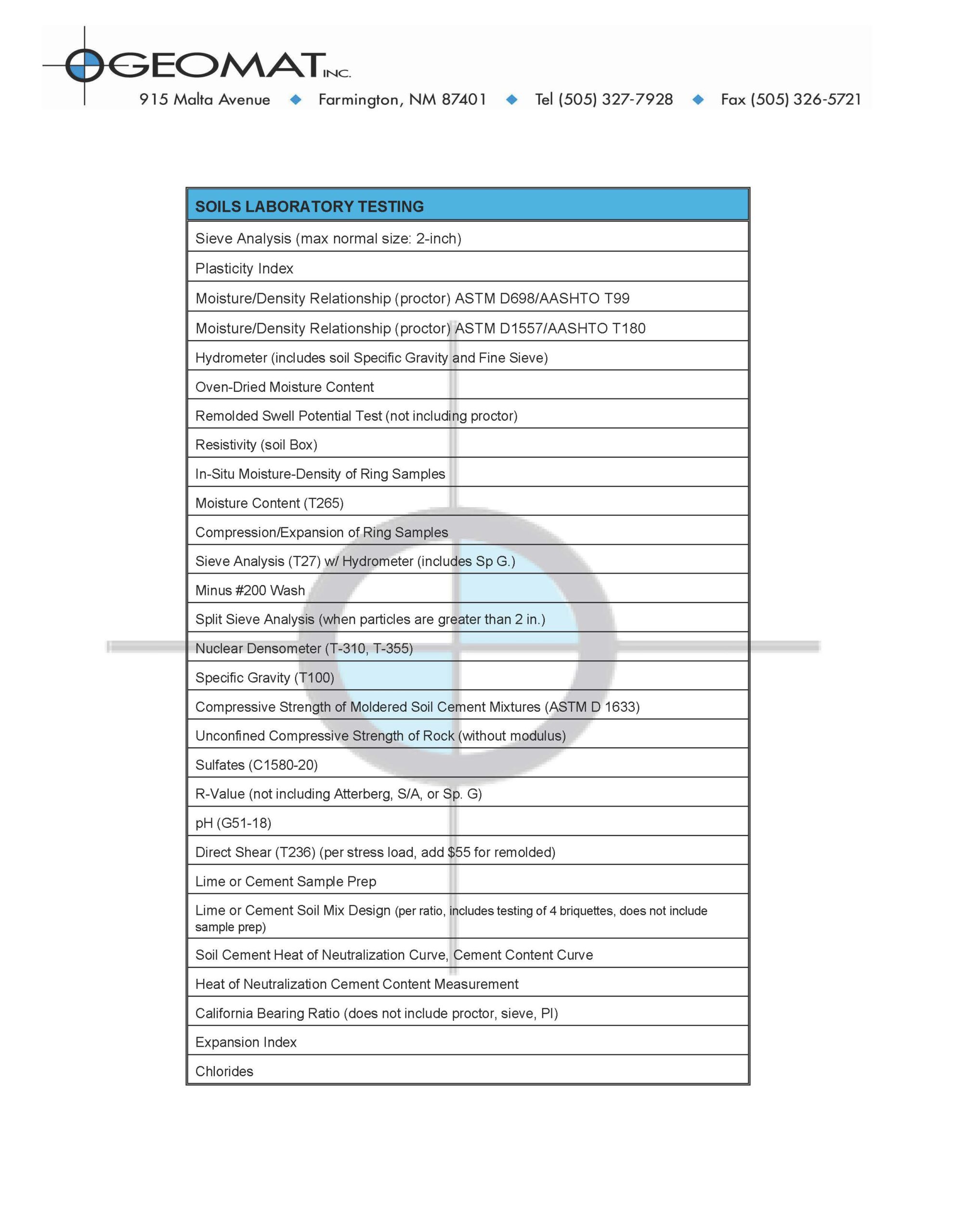 Laboratory Testing – Geomat Engineering
